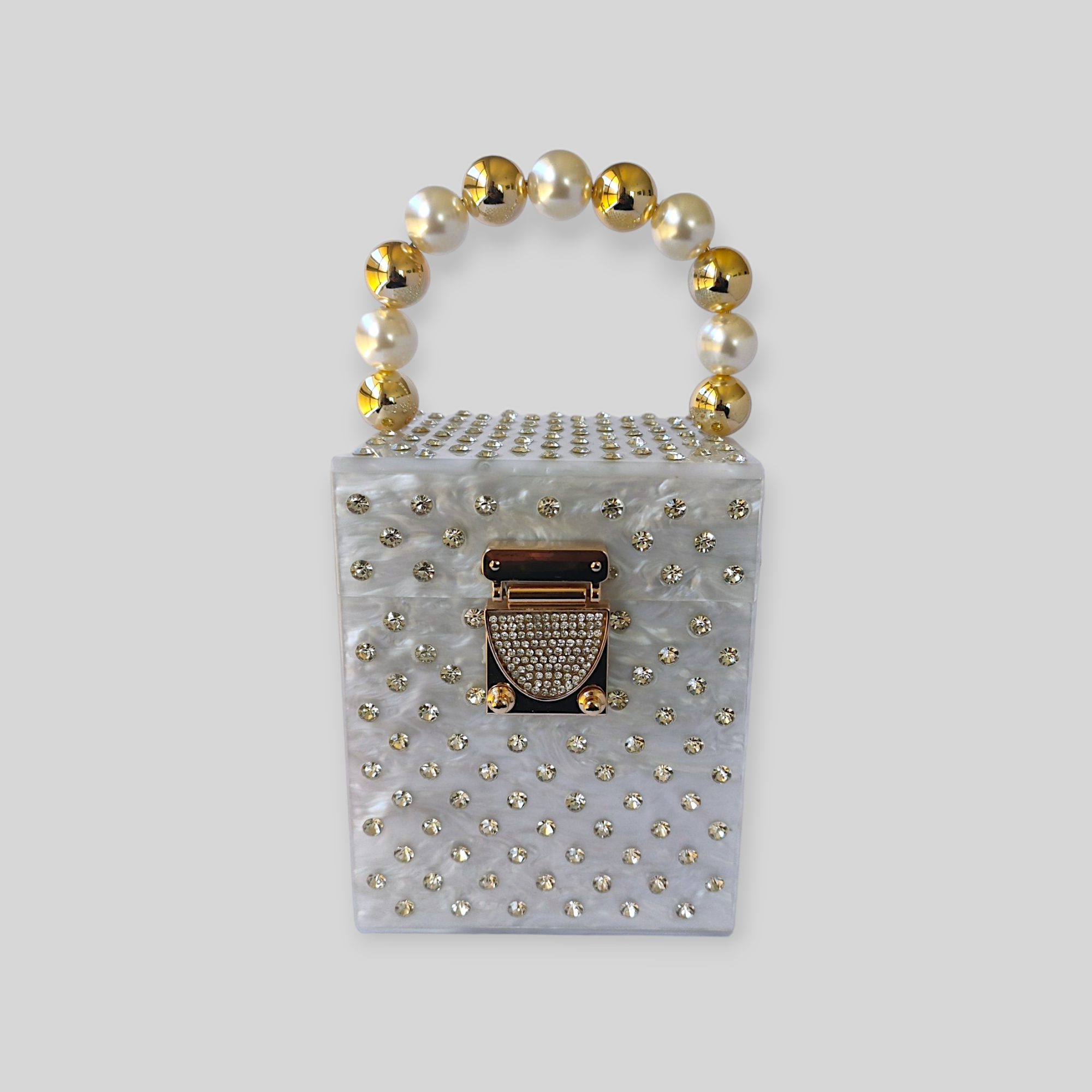 JAZZY White Acrylic Evening Bag – poshbysteff